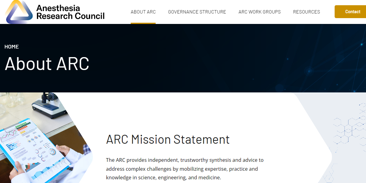 Anesthesia Research Council - WorkSite Web Design